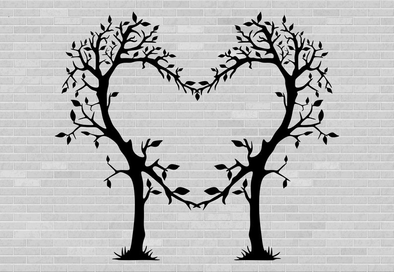 Heart Tree Vector Tree Cut Files Instant Download Svg Laser | Etsy
