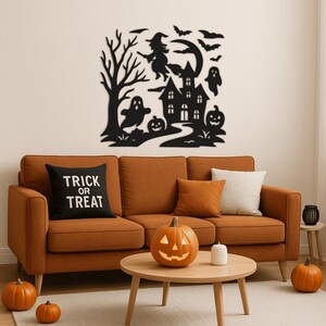 Halloween Scene SVG Bundle: Haunted Castle, Witch, Ghosts (digital ...