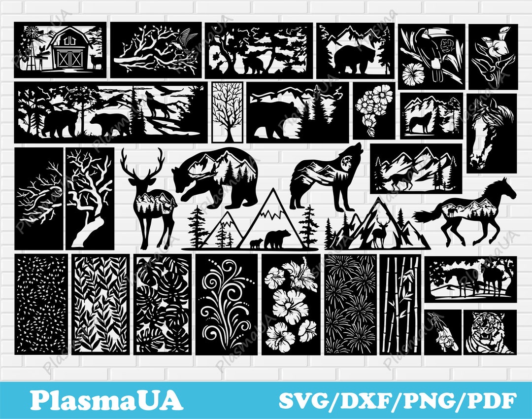 Dxf Files, Laser Cut File, Dxf Decor, Cnc Files for Wood, Nature Panels ...