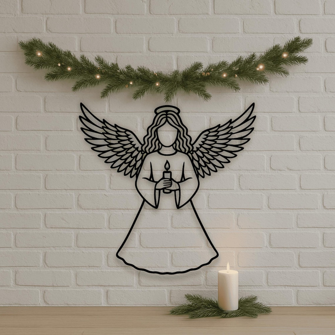 Angel Svg Dxf Png Pdf – Christmas Angels With Wings and Candles Cutting ...