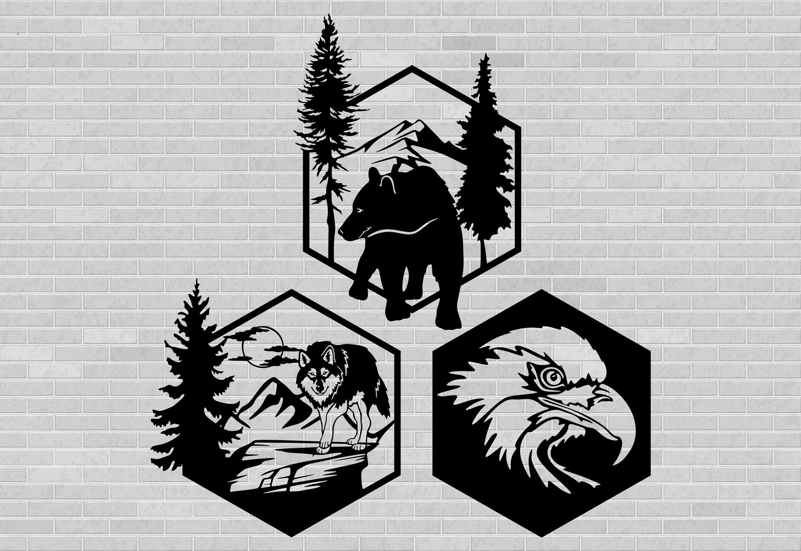 Animals Dxf Cut Files Nature Scene Dxf Geometric Wall Art | Etsy