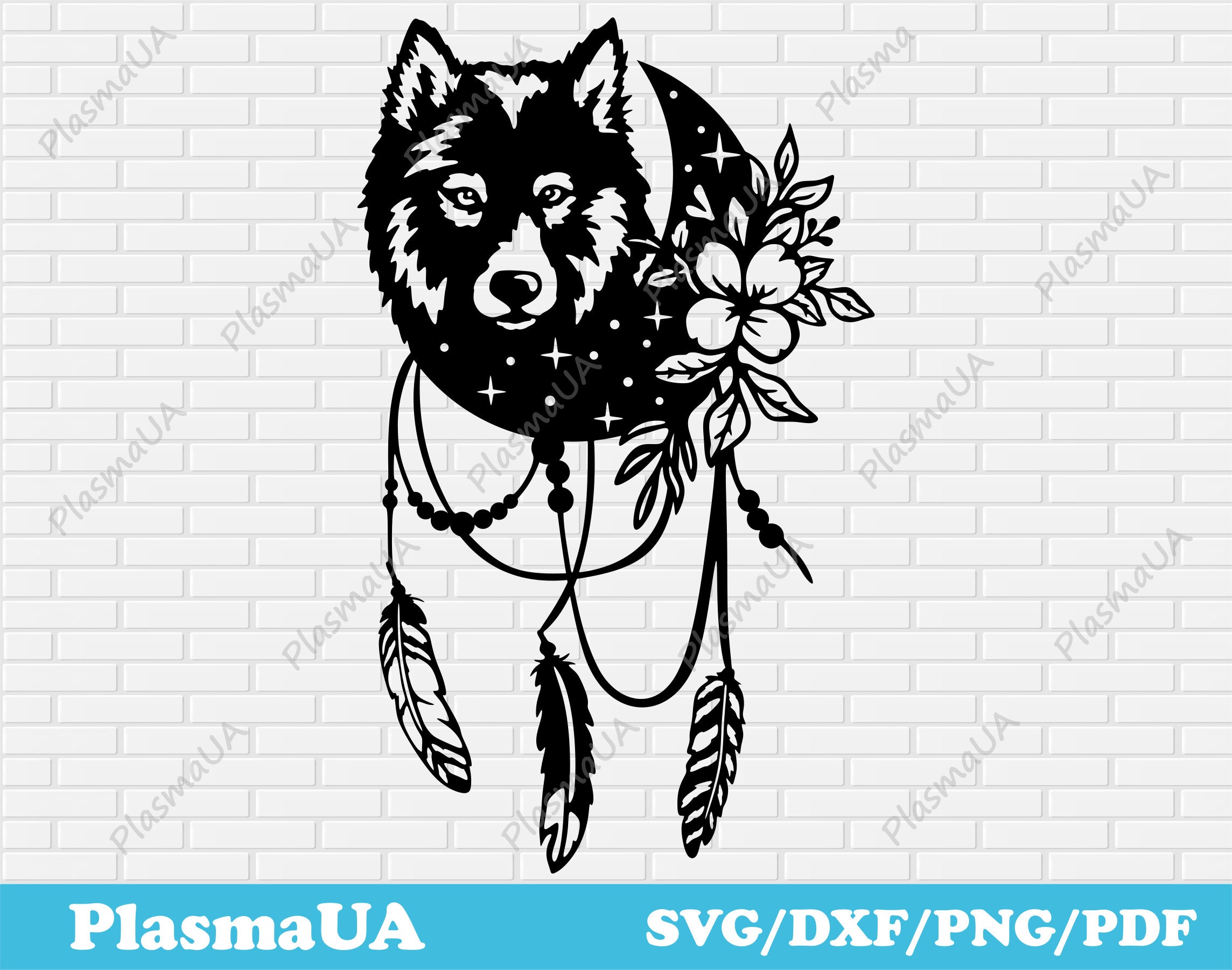 Lobo con plumas archivo svg para cricut silueta lobo dxf - Etsy México