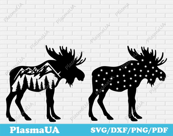 Christmas Moose Moose Clip Art Animal Clipart Winter - Etsy