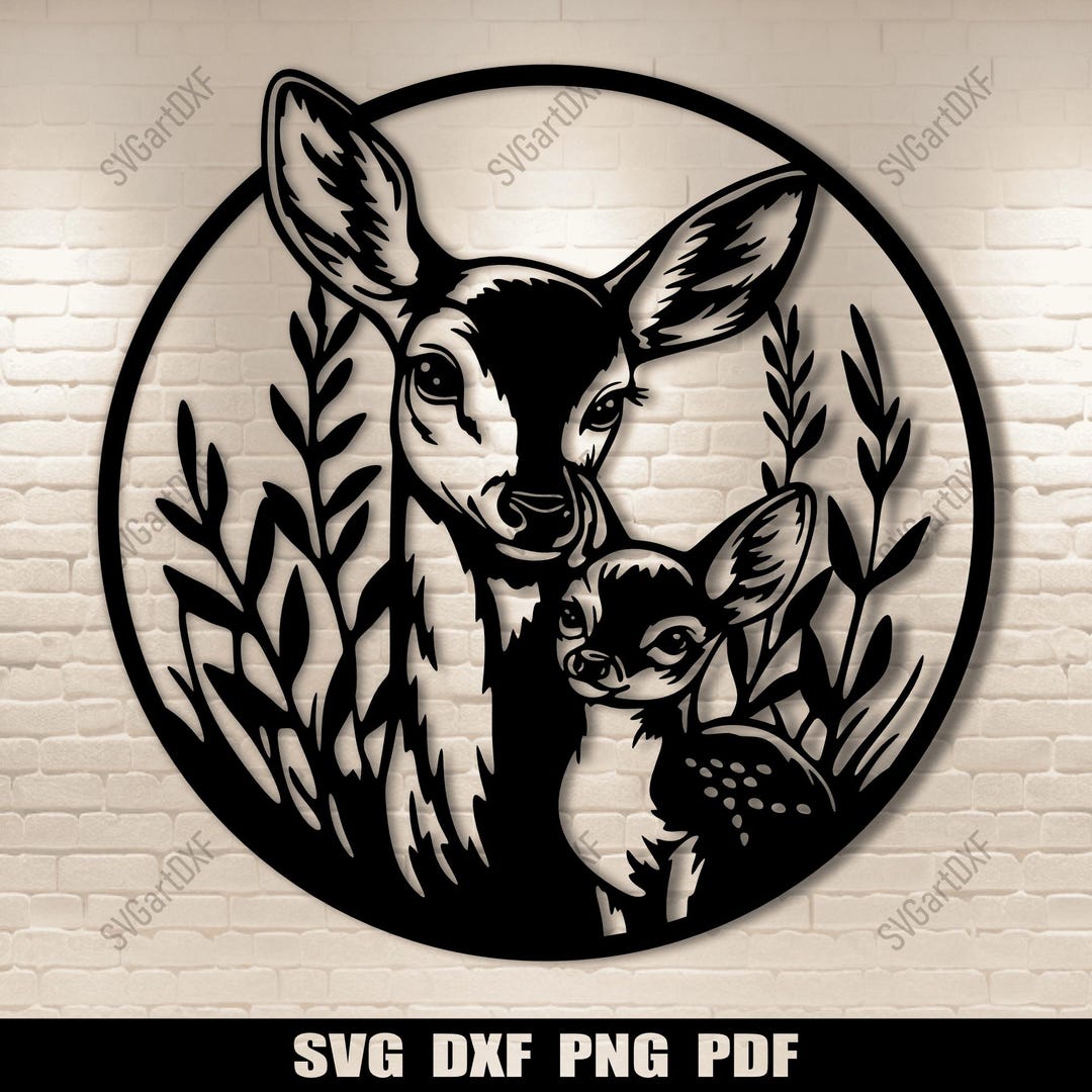 Mom and Baby Deer Svg, Cricut Design, Silhouette Studio Project, Dxf ...