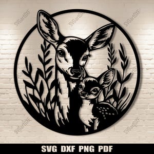 Mom and Baby Deer Svg, Cricut Design, Silhouette Studio Project, Dxf ...