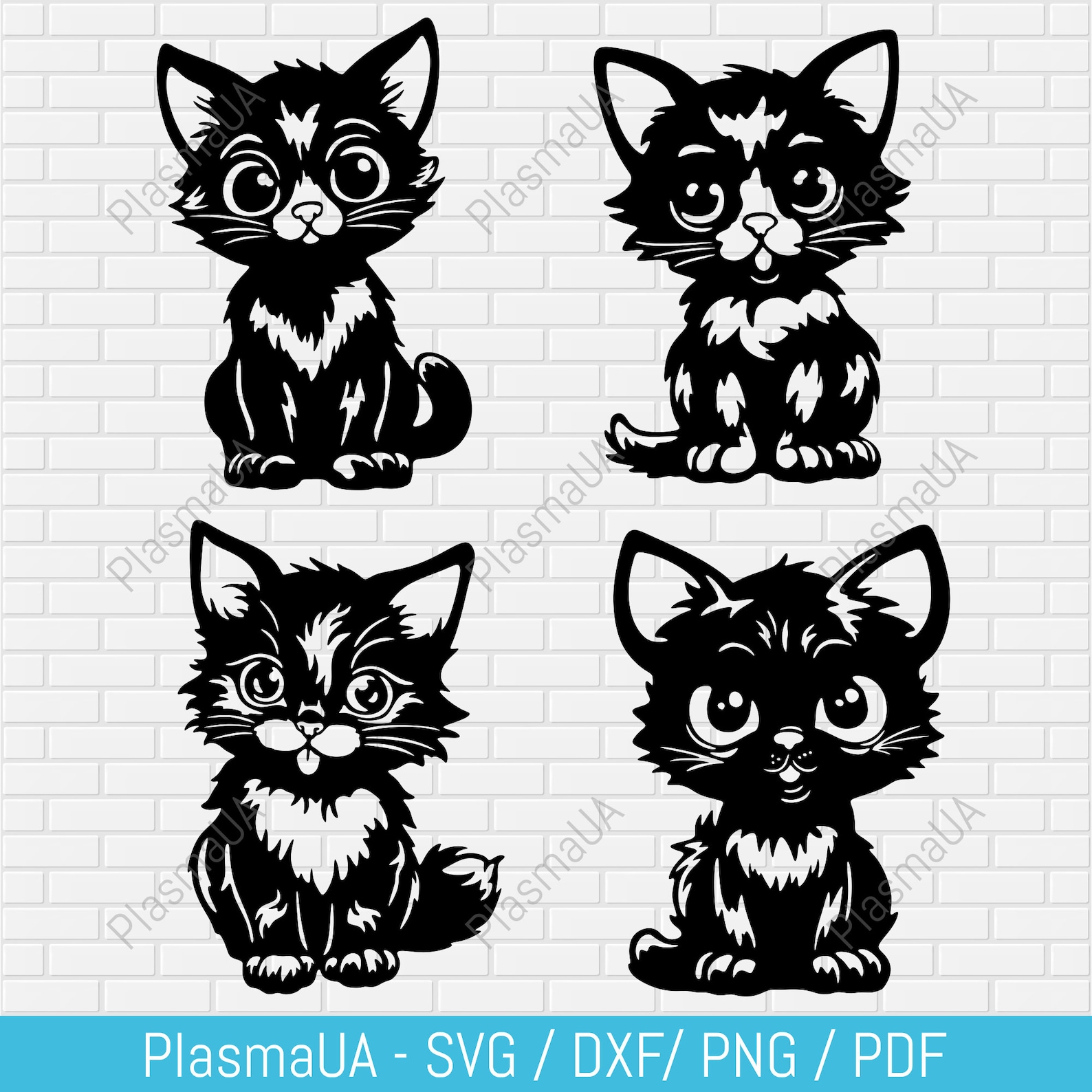 Cute Cats Svg Cut Files for Cricut, Cats Dxf for Laser Cut, Cats for T ...