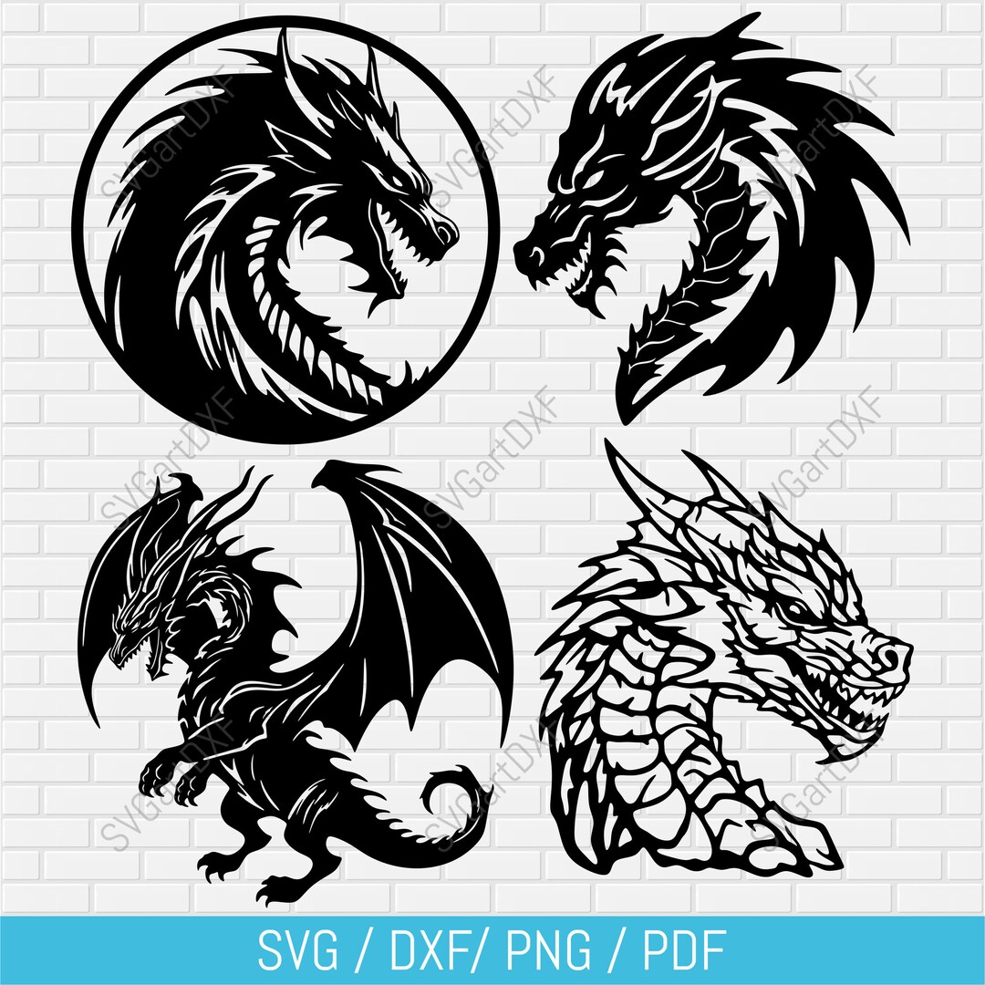 Dragon Svg, Dragon Clipart, Svg Files for Cricut, Dxf for Metal Decor ...