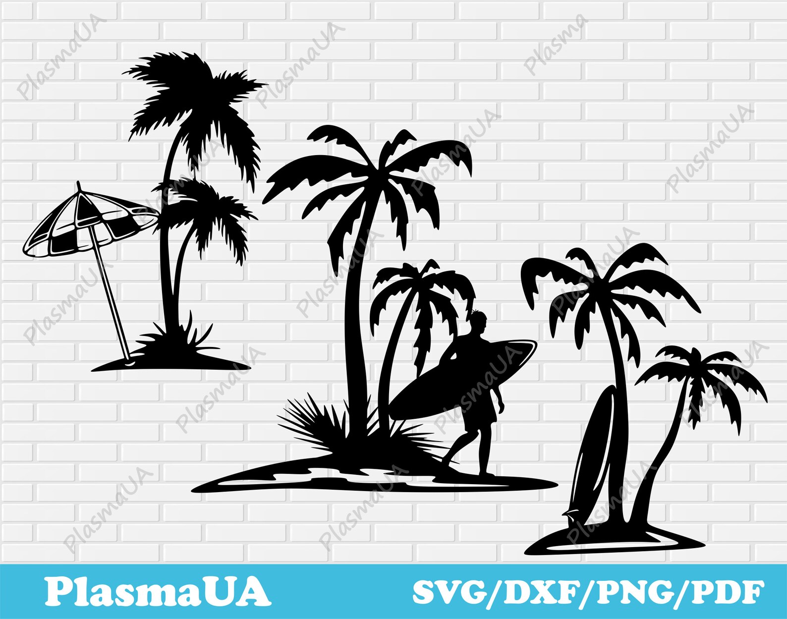 Palm Trees Dxf Files, Palm Svg, Surfing Svg Files, Svg for Cricut, Svg ...