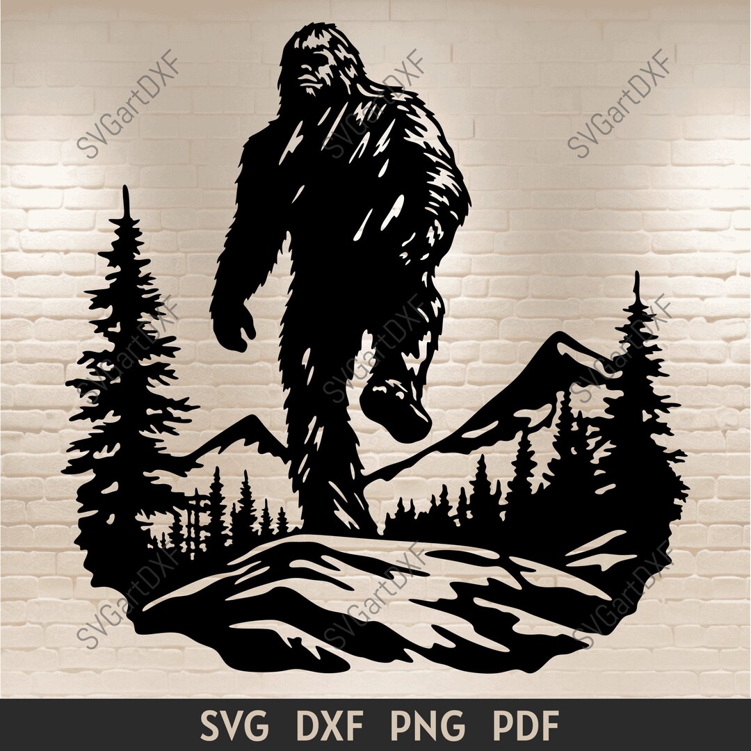 Bigfoot Svg Cut Files for Cricut Glowforge, Bigfoot Silhouette Svg, Dxf ...