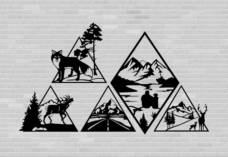 Wildlife Scene Dxf Deer Cut File Nature Cut File Fox Cut | Etsy