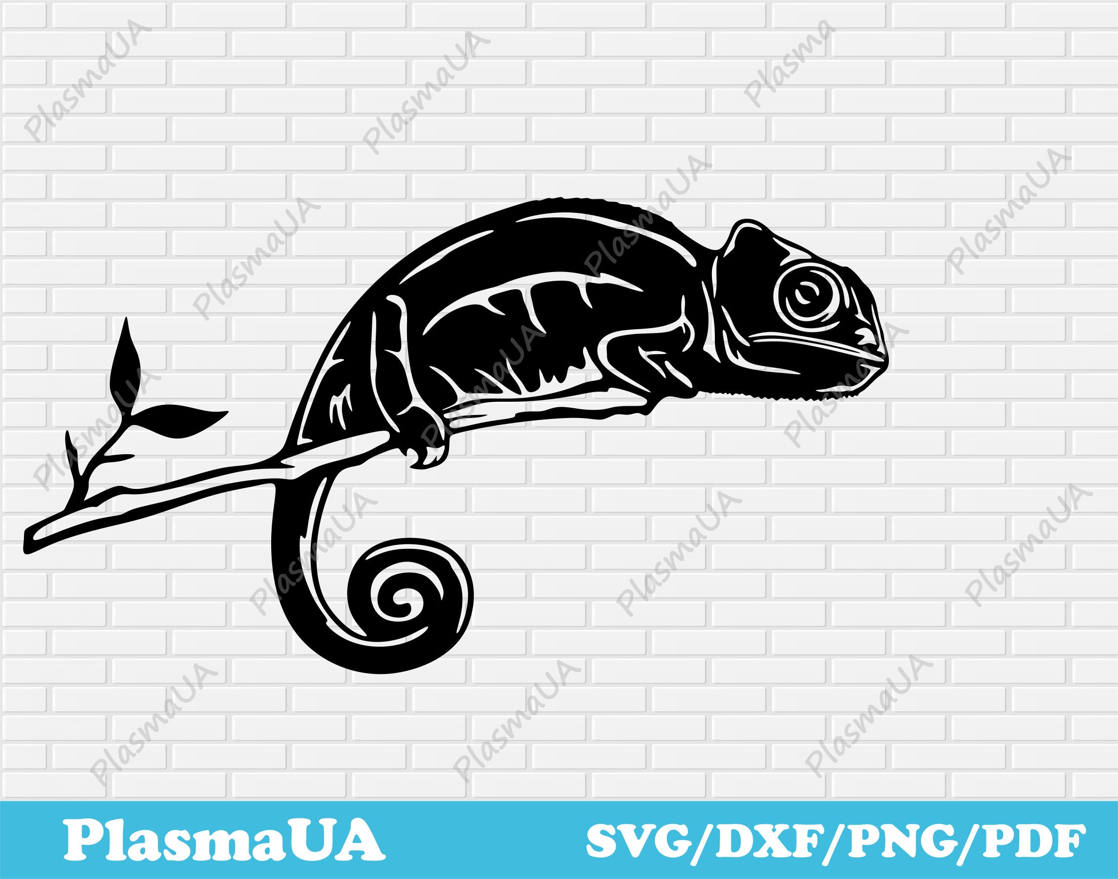 Chameleon Silhouette Vector