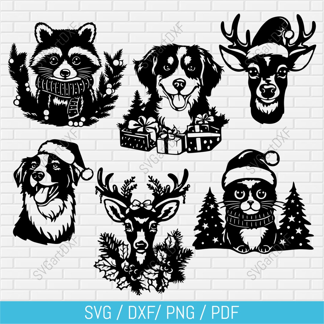 Christmas Animals Svg, Reindeer Svg, Christmas Decor Dxf, Christmas ...