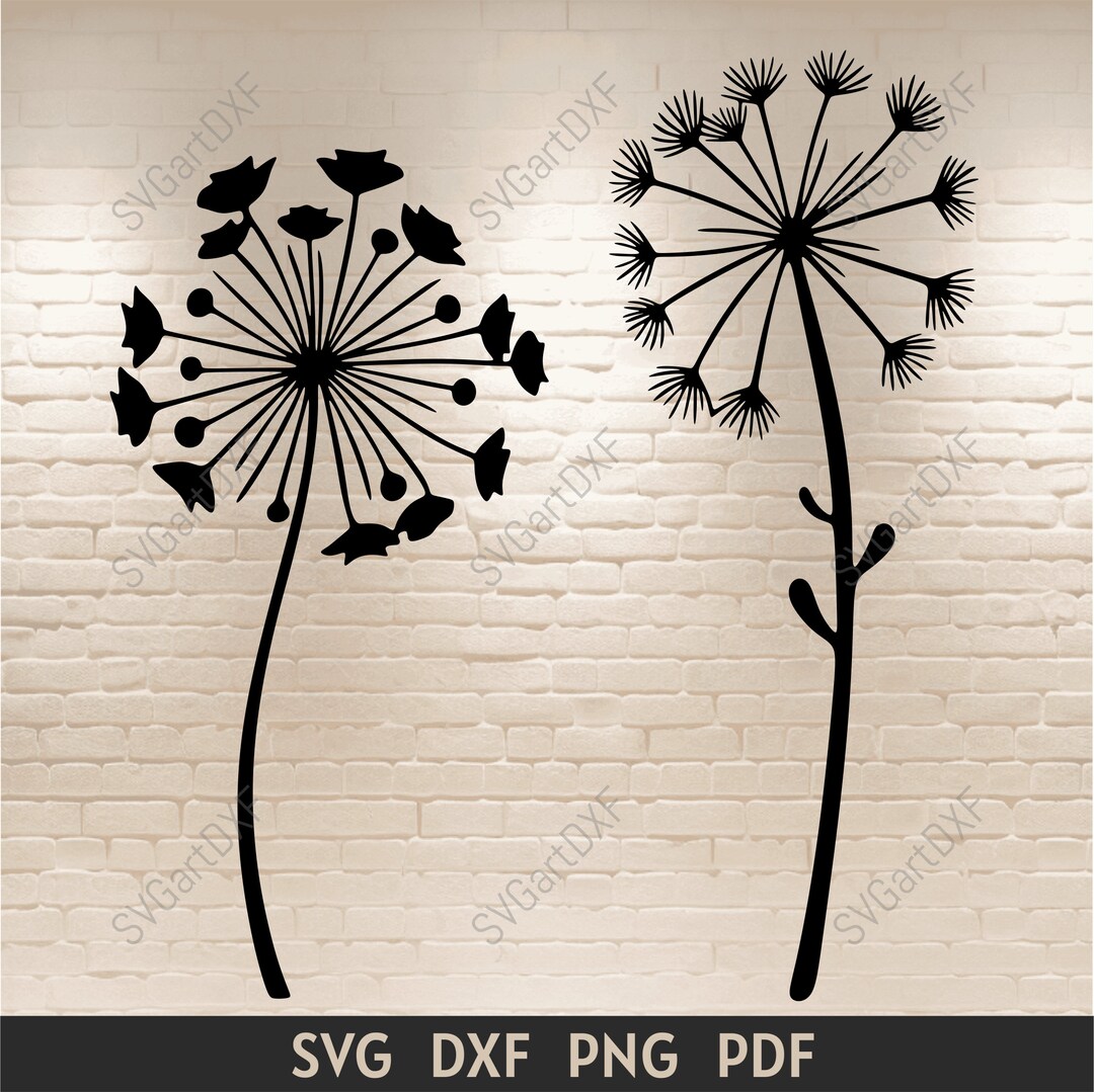 Dandelion Svg, Dandelion Cut Files, Svg for Cricut, Dandelion Clip Art ...