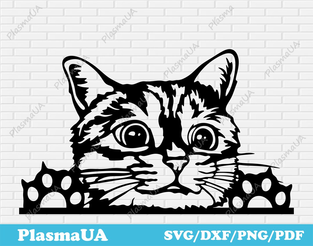 Peeking Cat Svg Cut Files for Cricut, Craft Svg Files, Cat Svg ...