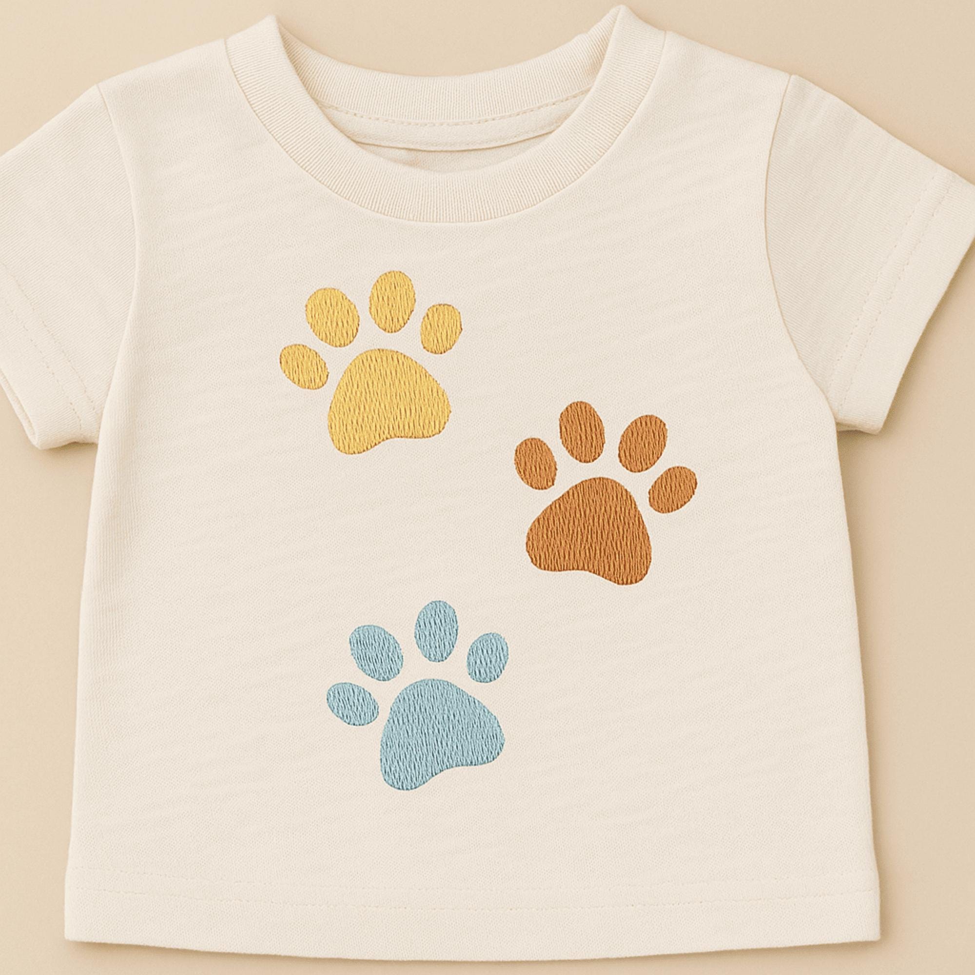 Paw Prints Machine Embroidery Design – Dog Paws Applique for Clothes ...