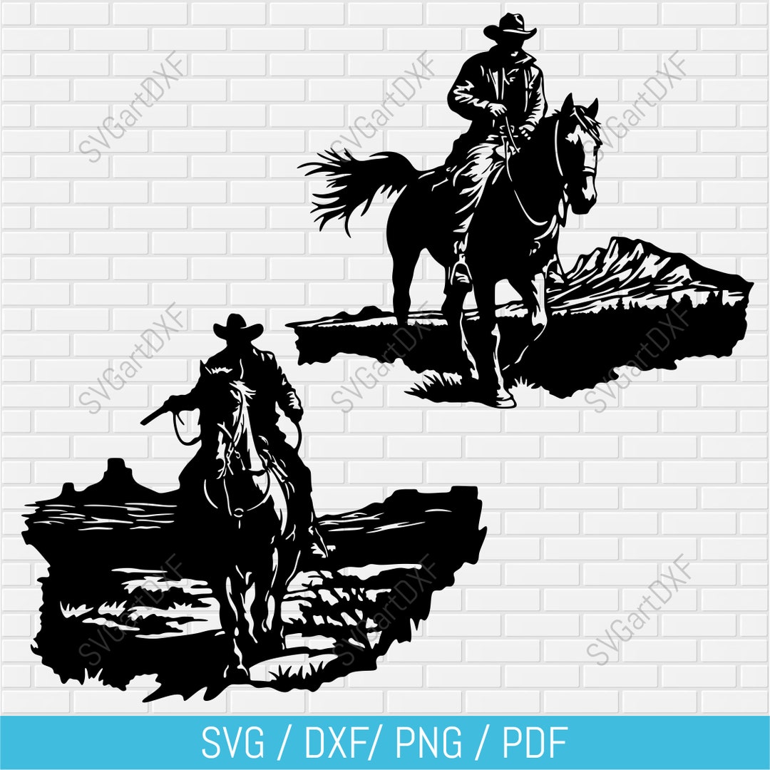 Cowboy Riding a Horse Svg, Cowboys Svg, Cowboy Dxf for Laser, Cowboy ...