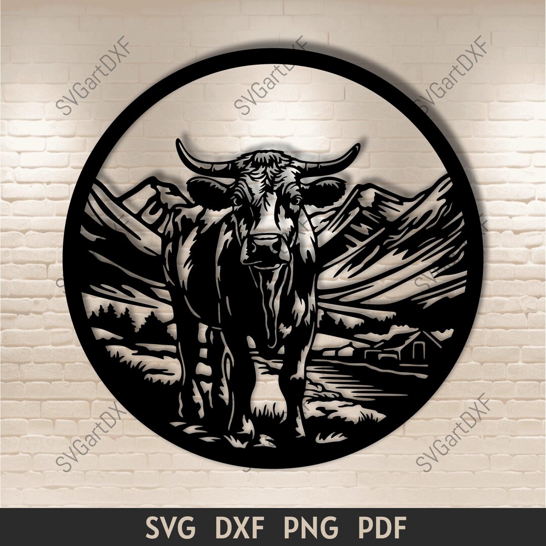 Farm Life Svg Cut Files for Cricut, Cow Silhouette, Dxf for Laser Cut ...
