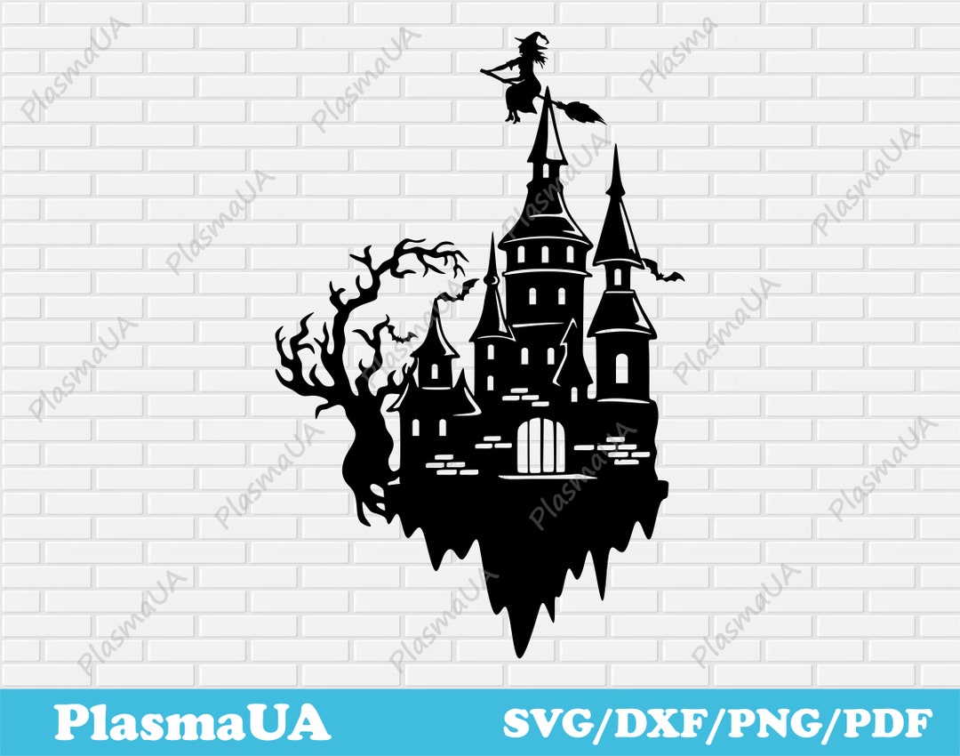 Halloween Castle Cut Files Witch Svg Happy Halloween Design - Etsy