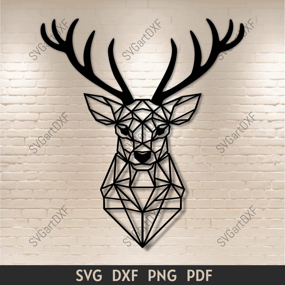 Geometric Deer: Dxf/ Png/ Svg for CNC, Laser, Plasma, Cricut ...