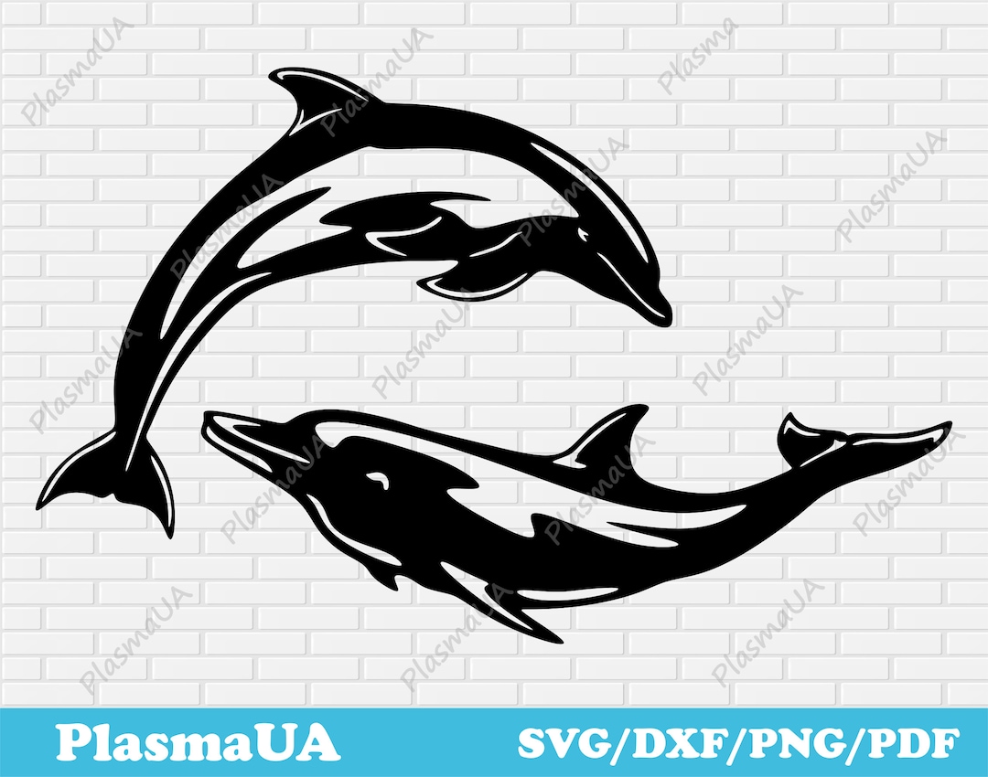 Dolphins Svg for Cricut, Dolphin Cut Files, Dxf Decor for Laser Cutting ...