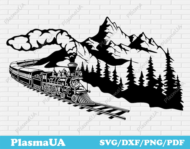 Train Cut Files, Svg Design, Digital Art, Travel Svg, Painting Svg, Art ...