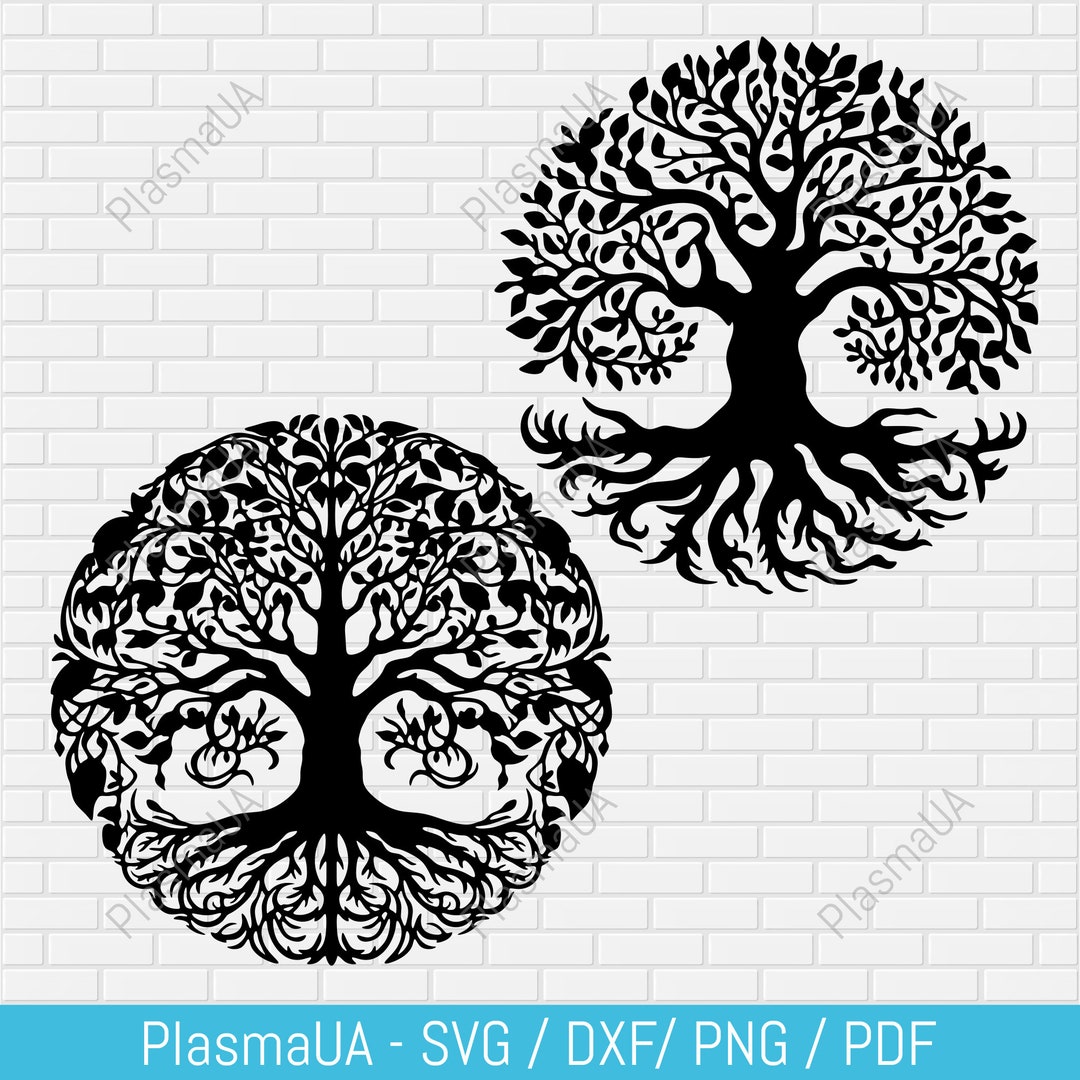 Tree of Life Dxf Files, Round Tree of Life Wall Decor Svg, Dxf Files ...