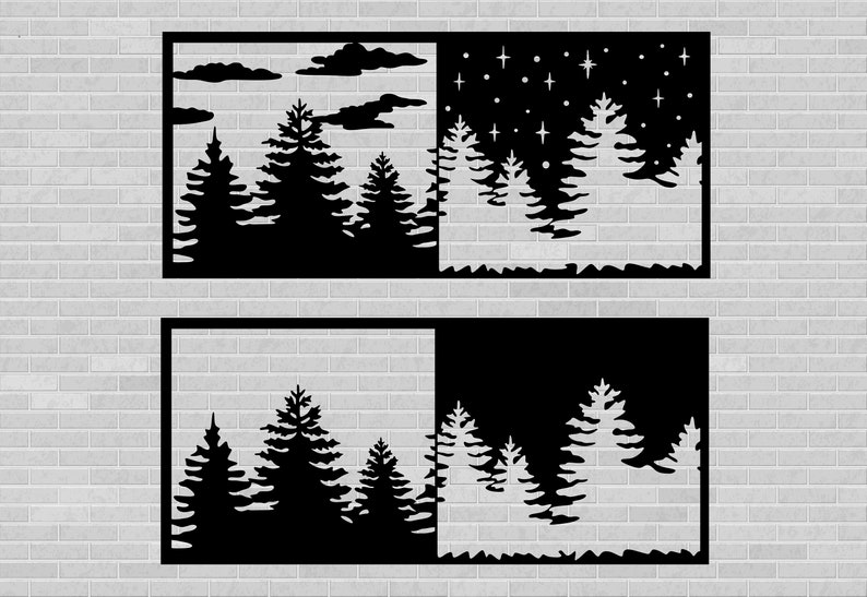 Forest vector forest svg svg cutting files vector files | Etsy