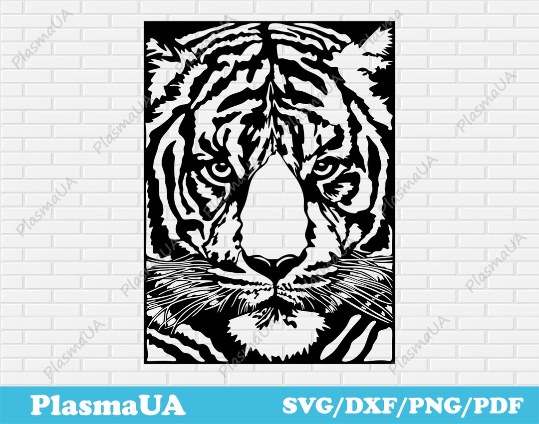 Tiger Dxf Panel for Laser Cut, Metal Wall Art Diy, Dxf Files for Cnc ...