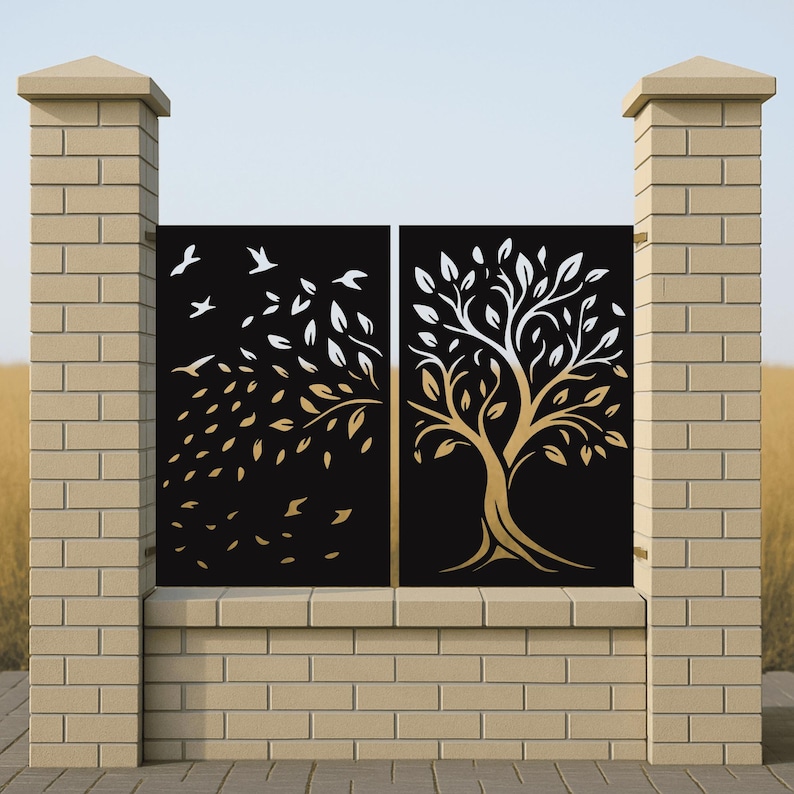 Nature Panels SVG DXF Bundle – Gate Forest, Trees, Mountains & Wildlife ...