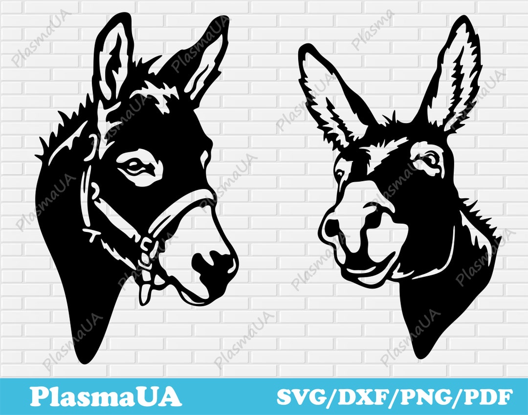 Donkeys Svg Cut Files, Dxf Donkeys for Laser, Cnc Animals for Cutting ...