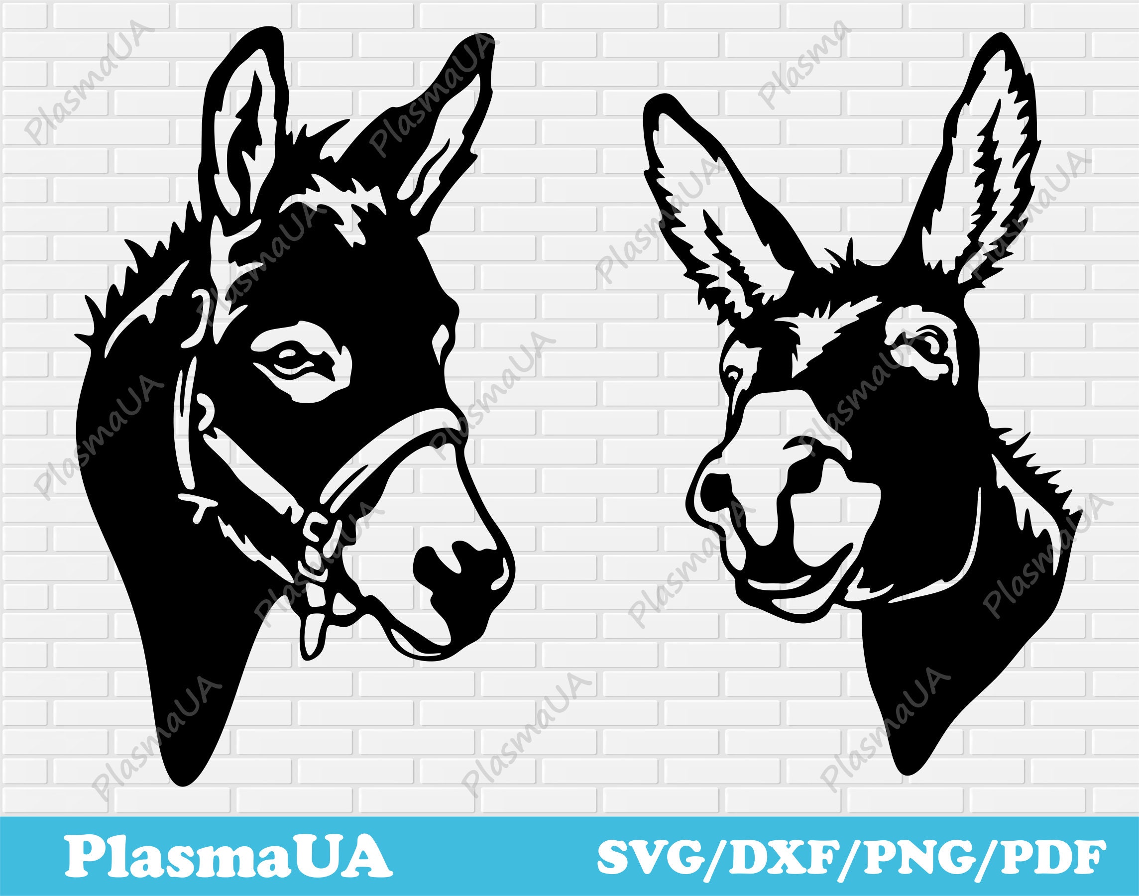 Donkeys Svg Cut Files, Dxf Donkeys for Laser, Cnc Animals for Cutting ...