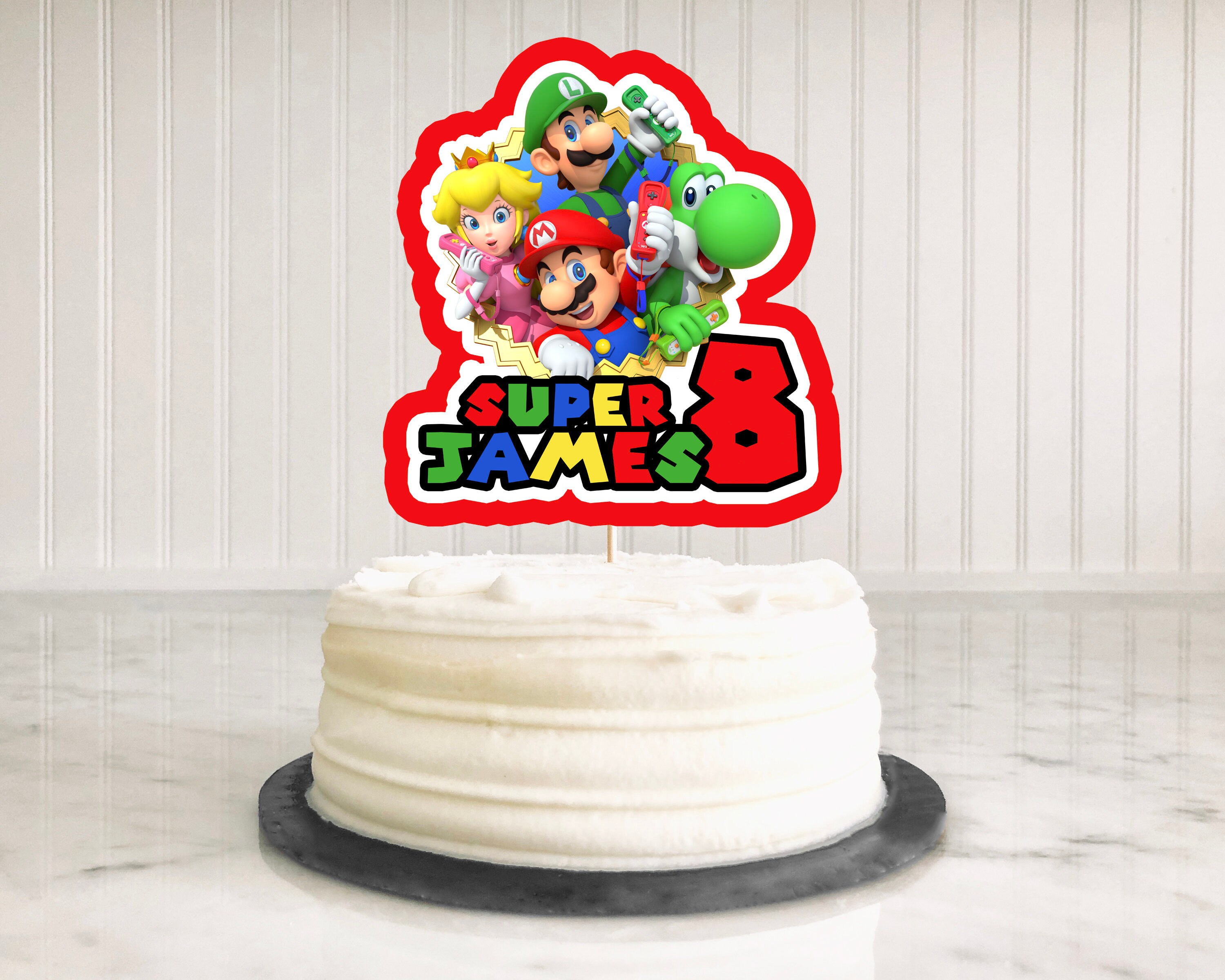 Mario Cake Topper Super Mario Birthday Nintendo Cake Topper | Etsy