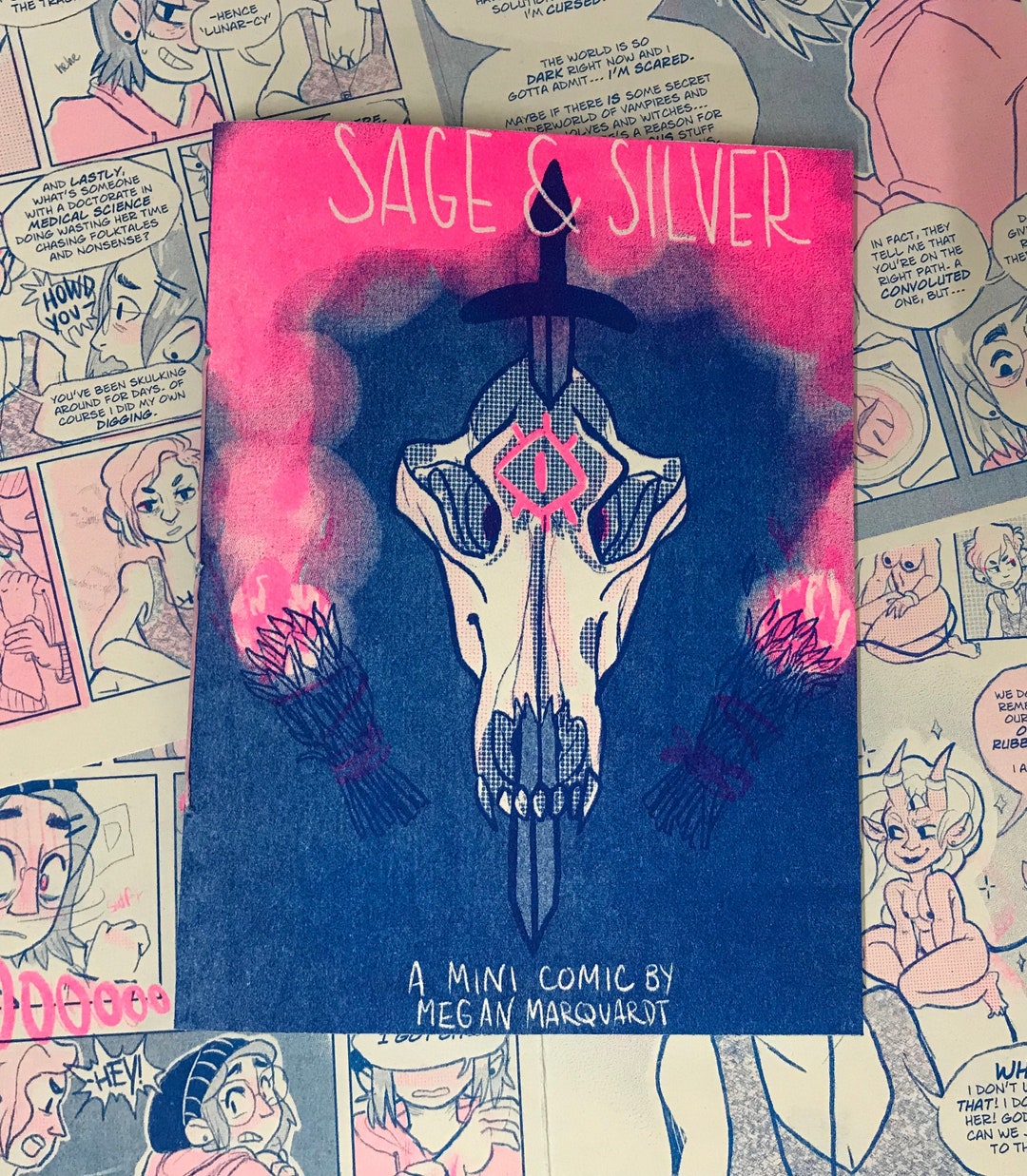 Sage & Silver Comic Zine Risograph Printed Handmade Witchy - Etsy
