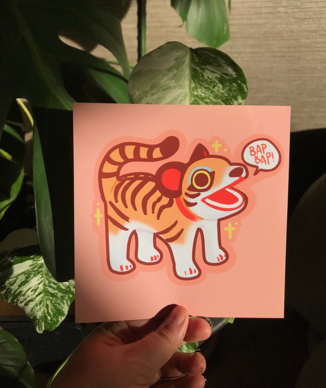 Bap Bap! Paper Tiger From Animal Crossing Square Print - Etsy