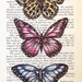 Vintage Look Butterflies on Book Page Print - Etsy UK