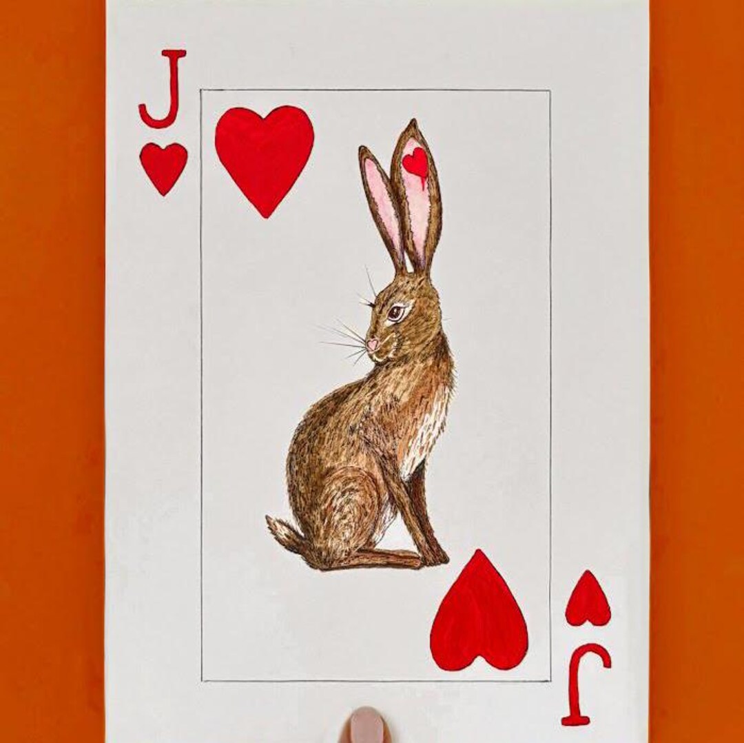 Jackrabbit, Jack of Hearts Playing Card Art Print - Etsy