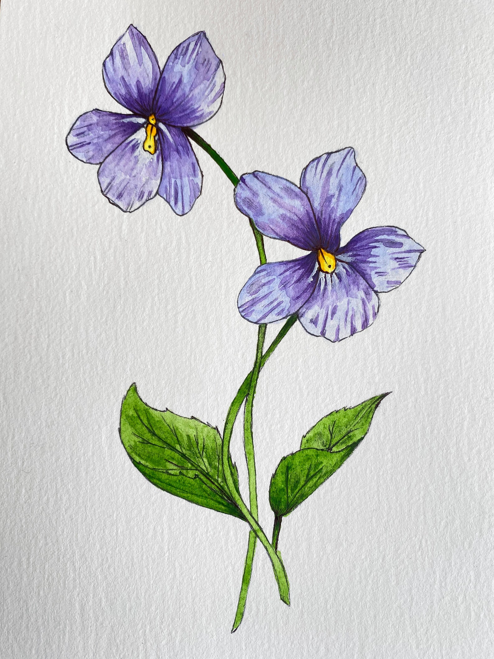 Ilustración de pintura floral violeta - Etsy España