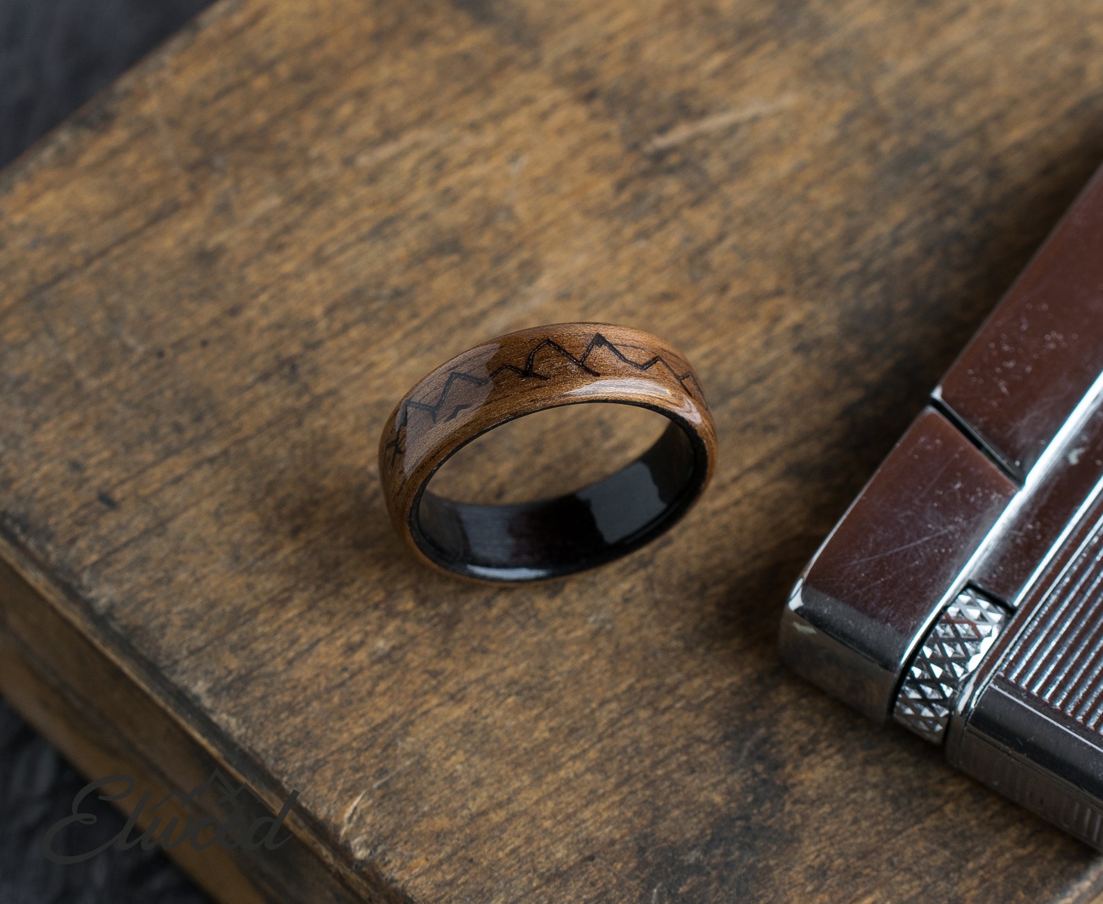 Mountain Ring American Walnut Ring With Mountain Range | Etsy