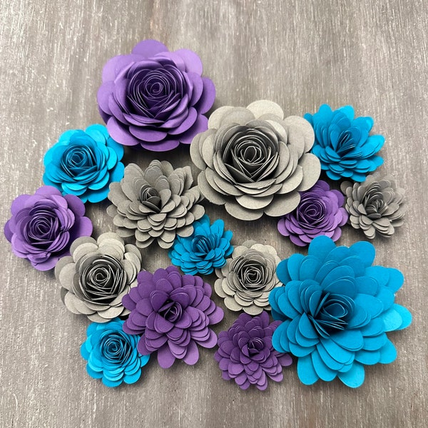 Purple Paper Flowers - Etsy