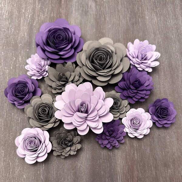 Purple Paper Flowers - Etsy