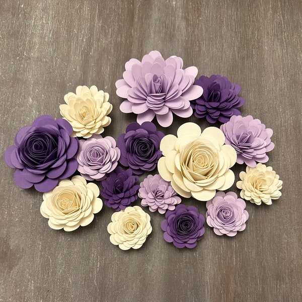 Purple Paper Flowers - Etsy
