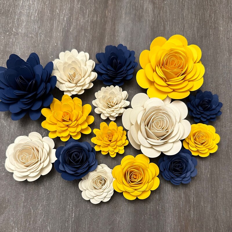 Gold Paper Flowers - Etsy