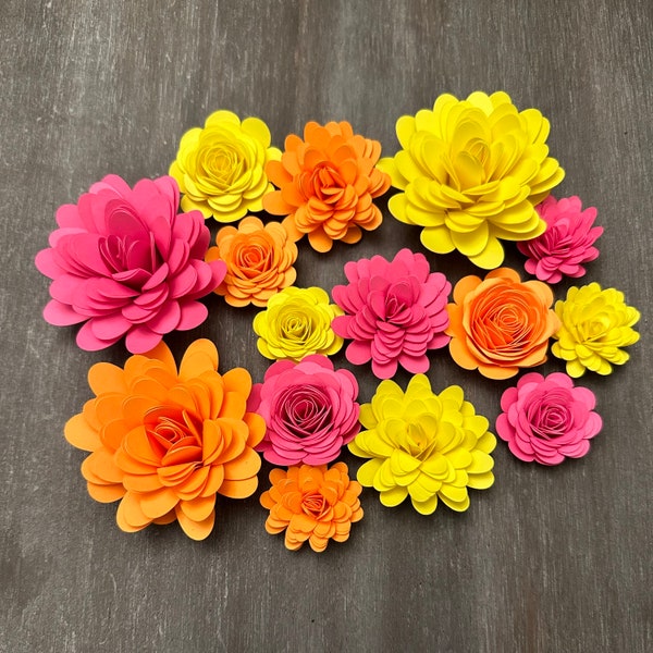Orange Paper Flowers - Etsy