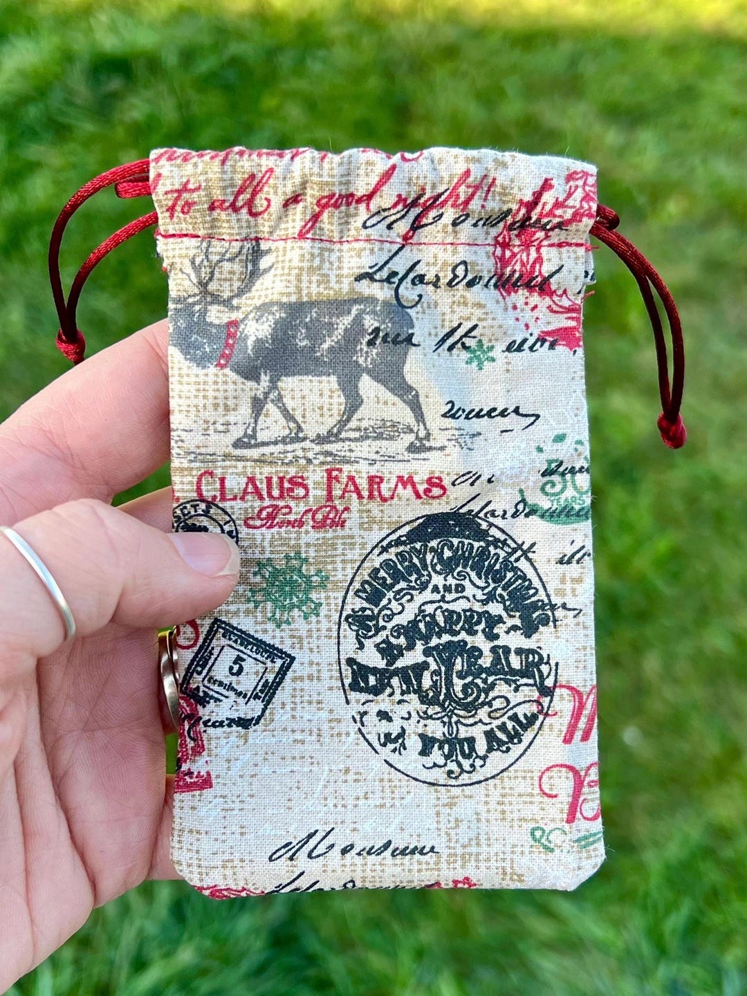 Holiday Bracelet Pouch | Christmas Pouch | Small Drawstring Pouch ...