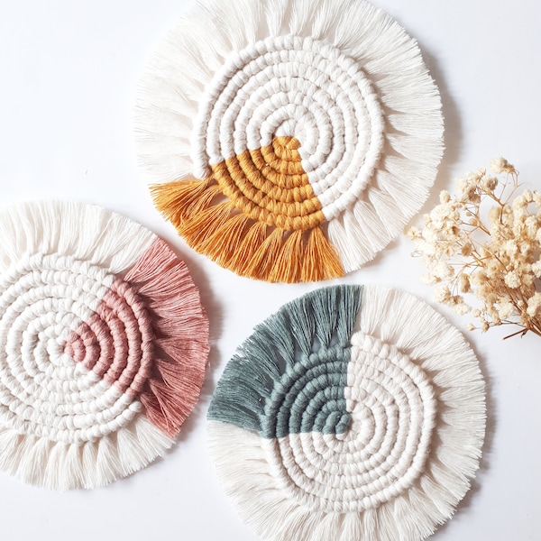 Macrame Coaster - Etsy