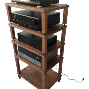 Hi Fi Audio Modular Equipment Rack, Stand, Stereo Glued Solid Oak - Etsy