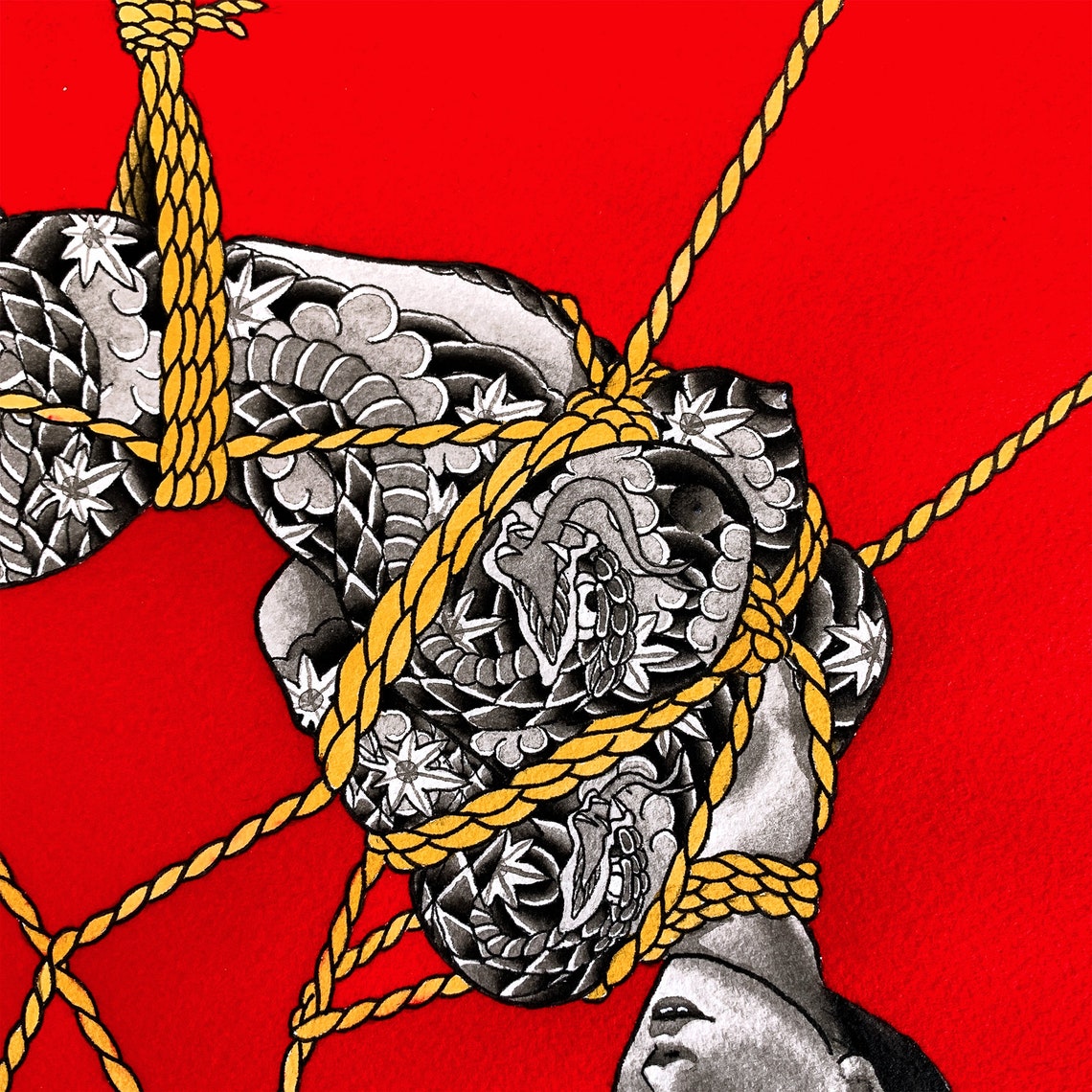 Art Print Shibari 40x30 Shibari Painting Traditional Bondage - Etsy