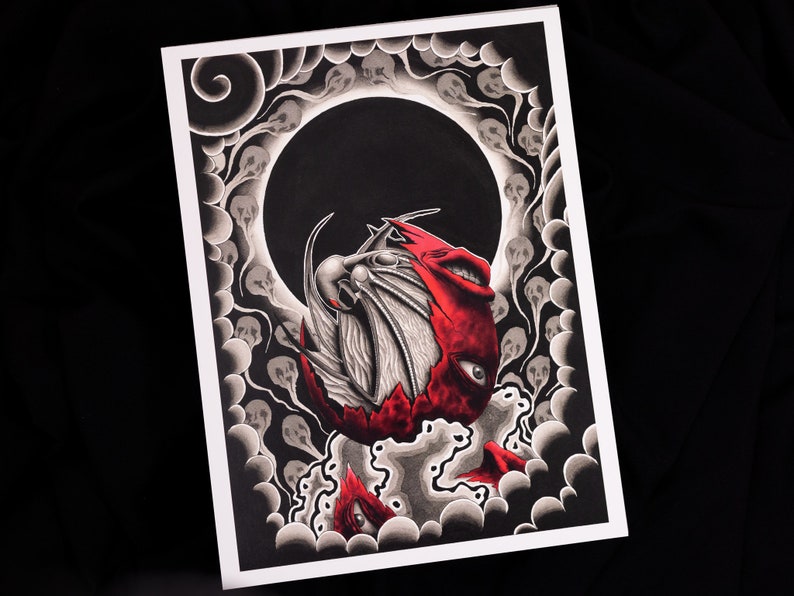 Art Print of Femto in the Eclipse Scene 40x30 Cm, Watercolor and Ink ...