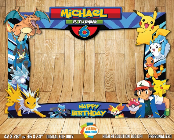 Pokemon Photo Booth Frame Pokemon Birthday Frame Pokemon | Etsy