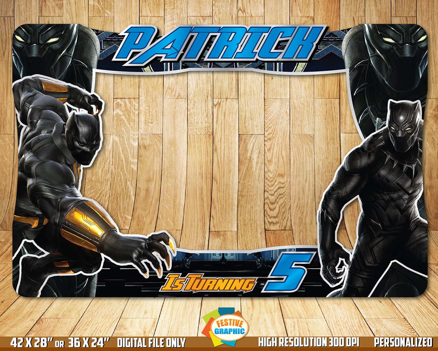 Black Panther Photo Booth Frame Black Panther Birthday Frame | Etsy